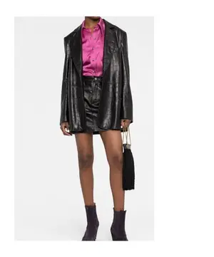 Alessandra Rich Crocodile-effect Single-breasted Blazer