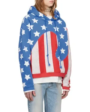 ERL Swirl Flag-printed Cracked Effect Hoodie