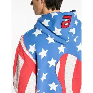 ERL Swirl Flag-printed Cracked Effect Hoodie