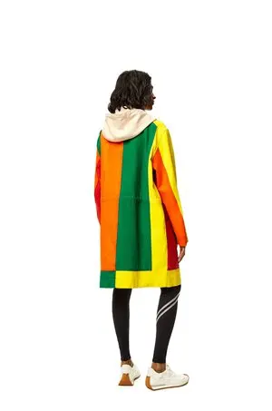 Loewe Color-blocked Coated Denim Parka