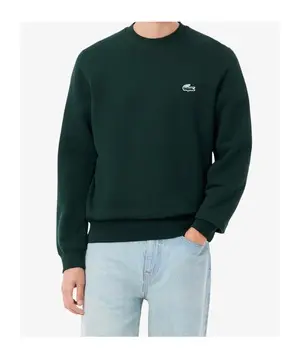 Lacoste Embroidered Crocodile Landscape Fleece Sweatshirt - Black