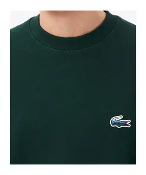 Lacoste Embroidered Crocodile Landscape Fleece Sweatshirt - Black