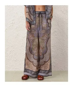 Zimmermann Wanderlust Relaxed Fit Printed Wide Leg Pants