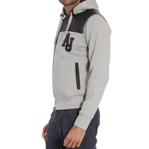 Emporio Armani Hooded Casual Jacket With Zipper Opening - Gray
