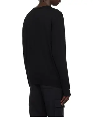 Balmain Logo Patch Double Collar Knit Sweater