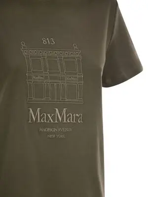 Max Mara Graphic-embroidered Crewneck T-shirt - Khaki