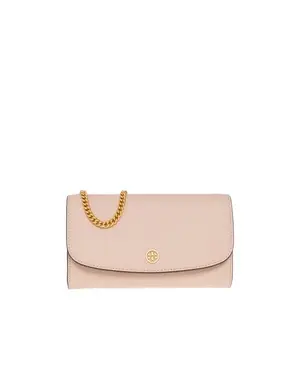 Tory Burch Logo Plaque Chained Wallet - Pink
