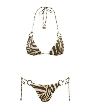 Zimmermann Wanderlust Ring-tie Bikini - Zebra