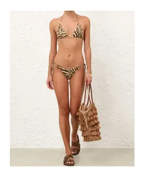 Zimmermann Wanderlust Ring-tie Bikini - Zebra