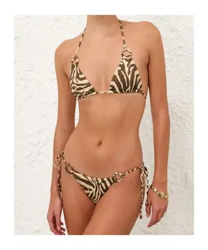 Zimmermann Wanderlust Ring-tie Bikini - Zebra