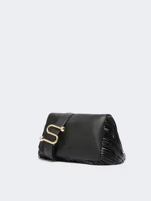 Sportmax Mini Soffy Bag In Nappa With Fringes - Black