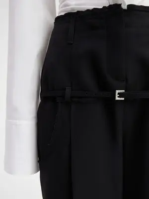 Jacquemus Belted Wide-leg Pants - Black
