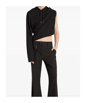 COURREGES Courrèges Logo Embroidered Drawstring Hoodie