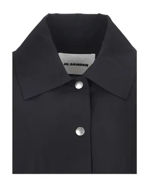 JIL SANDER Logo-printed Textured Casual Jacket - Black