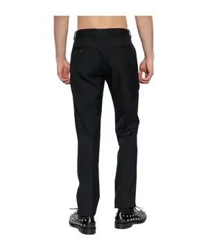 Alexander McQueen Creased Straight-leg Trousers - Black