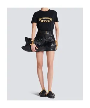 Balmain Chain Print Short Sleeve T-shirt