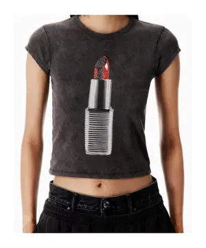Alexander Wang Lipstick Print Crewneck T-shirt