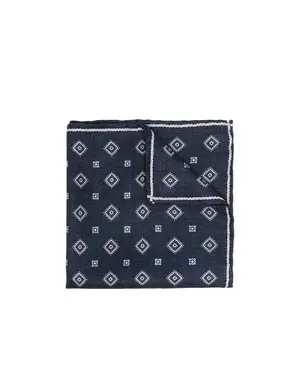 Brunello Cucinelli Silk Geometric-pattern Pocket Square - Black