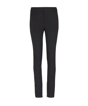 Balmain Zipped Slim-fit Grain De Poudre Trousers
