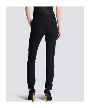 Balmain Zipped Slim-fit Grain De Poudre Trousers