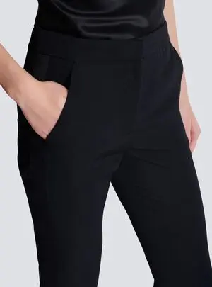 Balmain Zipped Slim-fit Grain De Poudre Trousers