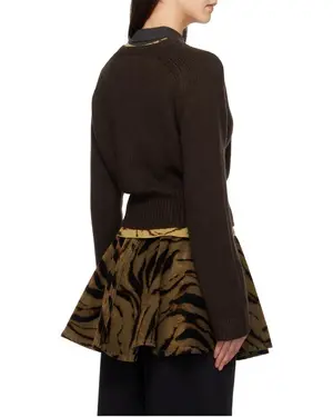 GANNI V-neck Long Sleeve Jumper