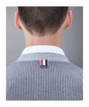 Thom Browne Ribbed Long-sleeve Sweatshirt With Contrast Collar, Cuffs, And Hem