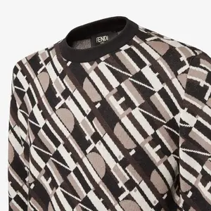 Fendi Logo Jacquard Crewneck Jumper - Black