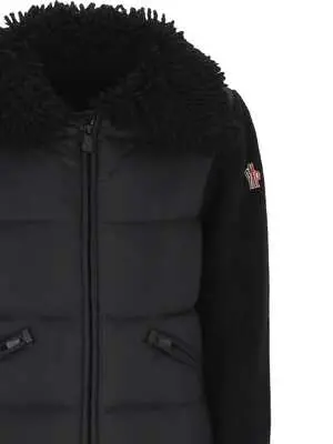 Moncler Padded Zip-up Cardigan With Fur Trim