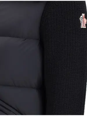 Moncler Padded Zip-up Cardigan With Fur Trim