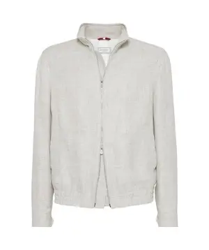 Brunello Cucinelli Zip-up Bomber Jacket With Stand Collar