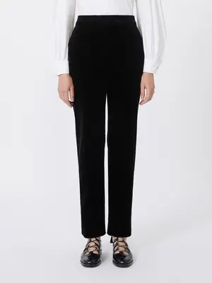 Max Mara Velvet-texture Side-stripe Tailored Trousers