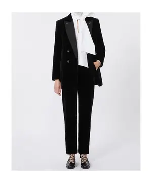 Max Mara Velvet-texture Side-stripe Tailored Trousers