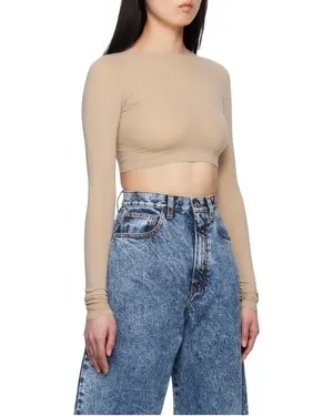 Alaïa Crew Neck Long Sleeve Top