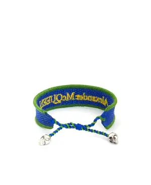 Alexander McQueen Logo-embroidery Cord Bracelet