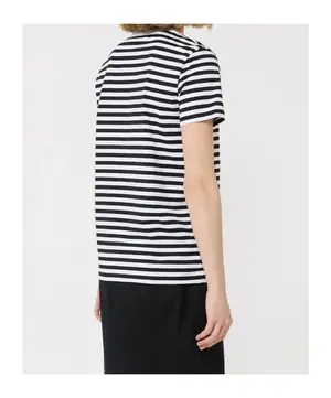 Max Mara Striped T-shirt With Pocket Detail - Black