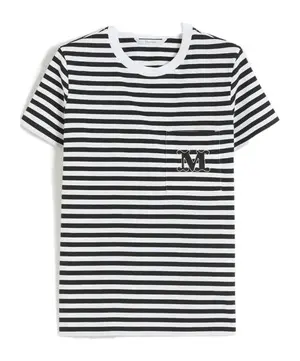 Max Mara Striped Logo Embroidered Crewneck T-shirt