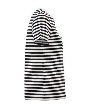 Max Mara Striped Logo Embroidered Crewneck T-shirt
