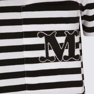 Max Mara Striped Logo Embroidered Crewneck T-shirt