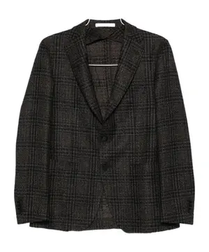 Tagliatore Check Patterned Single-breasted Blazer - Black