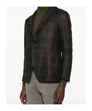 Tagliatore Check Patterned Single-breasted Blazer - Black