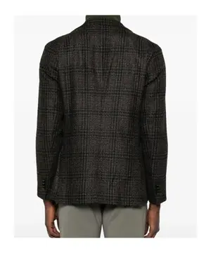 Tagliatore Check Patterned Single-breasted Blazer - Black