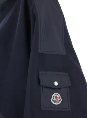 Moncler Hooded Zip-front Cape - Blue