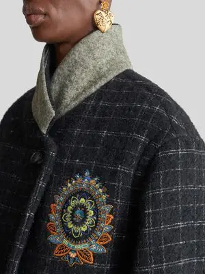 Etro Checked Embroidered Coat - No