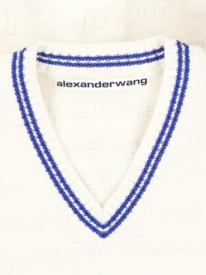 Alexander Wang Logo Detailed V-neck Vest - White
