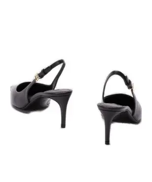 Dolce & Gabbana Logo Plaque Pointed Toe Slingback Pumps