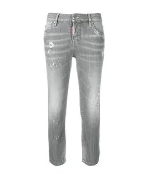 Dsquared2 Stone Washed Tight Nine-quarter Jeans - Gray