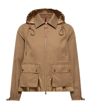 Moncler Moncler Adenium Drawstring Hooded Jacket Camel
