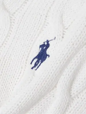 Polo Ralph Lauren Cable-knit Full-zip Hooded Cardigan - White