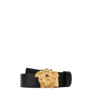 Versace Medusa Head Buckled Belt - Black